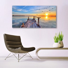 akrylový obraz Moře Most Architektura 120x60 cm