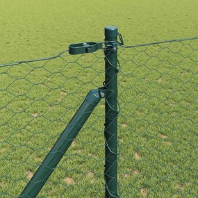 Hexagonální plot s podpěrou 10 x 1,4 m Ocel potažená PVC Zelená 3353068