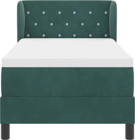 Postel s boxspringem s čelo Tmavě zelená 80 x 200 cm samet 3340307