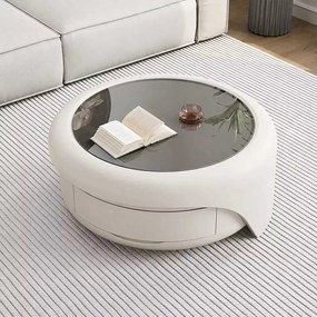 LuxuryForm DESIGN Konferenční stolek DELUX 80 / 75 cm –  bílý (set 2 ks)
