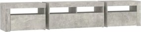 TV skříňka s LED osvětlením betonově šedá 210x35x40 cm 3152733