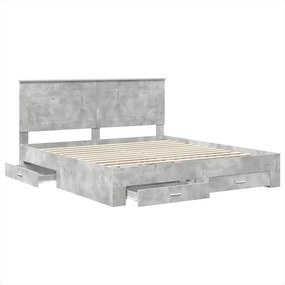 Rám postele s čelo Betonově šedá 180 x 200 cm Kompozitní dřevo 3409618