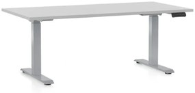 Výškově nastavitelný stůl OfficeTech D, 140 x 80 cm -šedá podnož Barva: Světle šedá