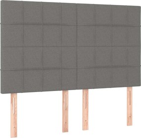 Box spring postel s matrací a LED tmavě šedá 140x200 cm textil 3135438