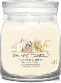 Yankee Candle vonná svíčka Signature ve skle střední Soft Wool & Amber 368g