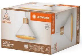 Ledvance - Lustr na lanku DECOR PLASTER 1xE27/25W/230V pr. 22 cm sádra bílá