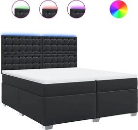 Box spring postel s matrací černá 200x200 cm umělá kůže 3293036