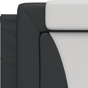 Postel Viana s matrací černá a bílá 180 x 200 cm umělá kůže 3208815