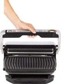 Tefal OptiGrill+ GC712D34 stříbrný / Kontaktní gril / 2000 W / 6 progr