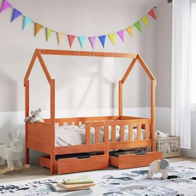 Dětská postel se zásuvkami 80 x 170 cm masivní borové dřevo 3302043