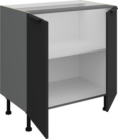 ARIA ab | dolní skříňka 80 D 2F policová | 80 cm | ANTI FINGERPRINT povrch | antracit/černá