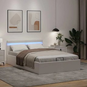 Rám postele LED s úložným prostorem bílý umělá kůže 140x200 cm 285549