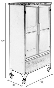 Černá kovová vitrína 65x105 cm Ferre – White Label