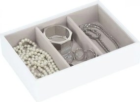 Krabička na šperky Stackers se 3 přihrádkami classic bílo-béžová