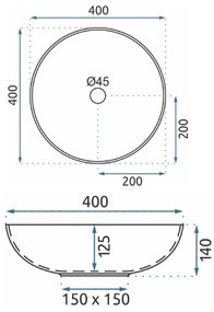 Rea Aztec, umyvadlo na desku 400x400x115 mm, vícebarevné, REA-U7501