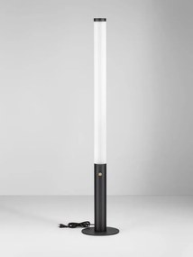 Matně černá ocelová LED stmívatelná stojací lampa se stínidlem z akrylového skla (výška 141 cm) Glaze – Nova Luce
