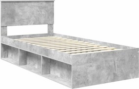 Rám postele s čelo Beton 90 x 200 cm Masivní borové dřevo 3410648