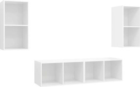 Nástěnné TV skříňky 4 ks bílé kompozitní dřevo 3079871