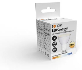 SOLIGHT LED žárovka bodová PAR16 5W, GU10, 3000K, 425lm, teplá bílá