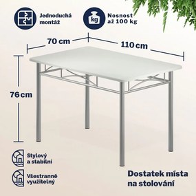 Jídelní set PAUL, 5-dílná, sametově bílá Jurhan