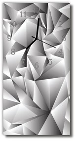 Skleněné hodiny vertikální  Umění 3d šedé grafiky 30x60 cm