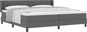 Postel s boxspringem s čelo Tmavě šedá 200 x 200 cm textil 3341126