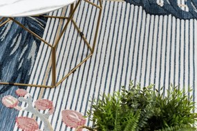 Dywany Łuszczów, Kusový koberec Botanic 65240 Flamingo navy – na ven i na doma, 117x170, modrá, chodba / předsíň
