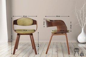 Sada 2 ks židle Kingston látka – ořechová/světle zelená
