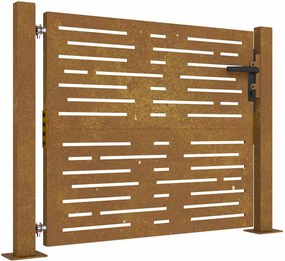 Zahradní branka 100 x 100 cm z cortenové oceli, čtvercový design 153251