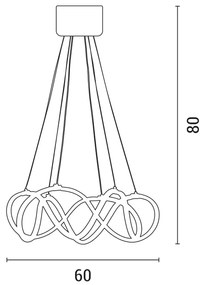 LED Lustr na lanku LED/54W/230V 3000/4000/6000K zlatá