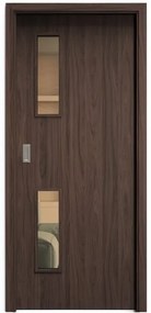 SAPELI ELEGANT KOMFORT M32 - CPL LAMINÁT - POSUVNÉ DVEŘE VČ. ZÁRUBNĚ - Ořech Průchozí šířka (cm): 100, Průchozí výška (cm): 210, Typ skla: Planibel bronz