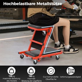 Costway 2 v 1 Montáž dílenského pojízdného prkna Válcovací prkno s 6