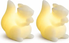 LED svíčky z pravého vosku na baterie, veverka, 7,5 × 9 cm, bílá, sada 2 ks, CR2032