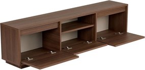 TV stolek v dekoru ořechu v tmavě přírodní barvě 160x42x30 cm Sentinel – Kalune Design