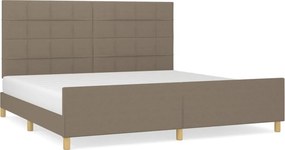 Rám postele bez matrace taupe 200 x 200 cm textil 3125085