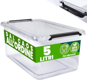 Deuba Úložný box Deuba® s víkem – průhledný, 5 l (30×20×12 cm)