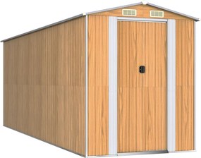 Zahradní kůlna světle hnědá 192x523x223 cm pozinkovaná ocel 3147475