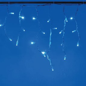 Easy Fix venkovní LED rampouchy, světelné, 300 × 50 cm,  modrá, 114 diod, bílý kabel, IP44, prodlužovací