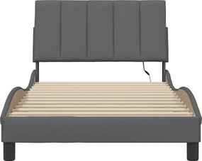 Rám postele bez matrace Hanko tmavě šedá 100 x 200 cm textil 3310441