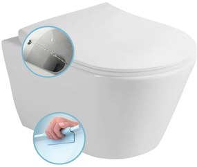 Sapho, AVVA závěsná WC mísa s bidet. sprškou, Rimless, 35,5x53 cm, bílá, 100312