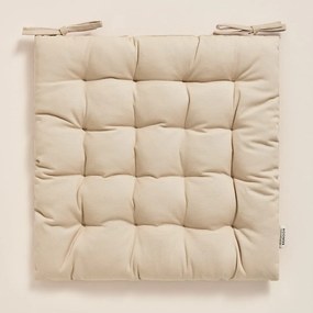 Room99 Polštář na židle/Podsedák s vázáním Carmen 40 x 40 cm Bavlna Jednobarevný Barva: Ecru