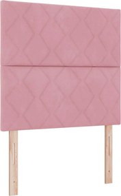 Postel s boxspringem s čelo Růžová 120 x 200 cm samet 3339895