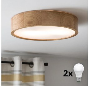Brilagi - LED Stropní svítidlo CARVALHO 2xE27/60W/230V dub pr. 37,5 cm
