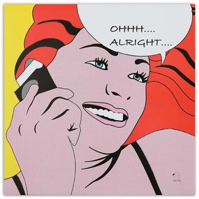 Obraz na plátně Pop art karikatura Telefon - 30x30 cm