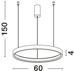 LED lustr Perrine 60 černé
