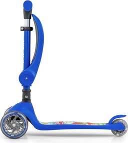 Tříkolová balanční koloběžka-scooter se sedátkem FUZZY Milly Mally blue