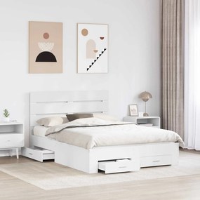 Rám postele se zásuvkou Bílá 160 x 200 cm Kompozitní dřevo 3411951