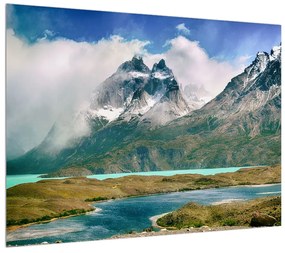 Obraz horské krajiny s řekou (70x50 cm)