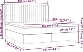 Box spring postel s matrací černá 160x200 cm textil 3131603