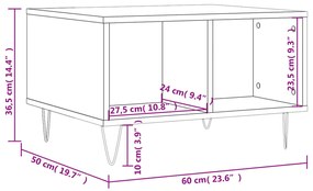Konferenční stolek černý 60x50x36,5 cm kompozitní dřevo - Default Title
